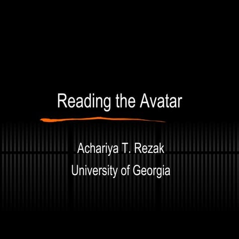 Reading The Avatar | PPT