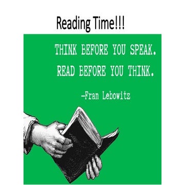 Reading Time!!!. good for reading improvement pptx | PPT