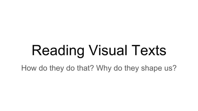 What are visual texts (1E3) | PPTX