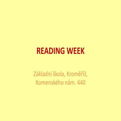 Reading week | PPTX | Physics | Science