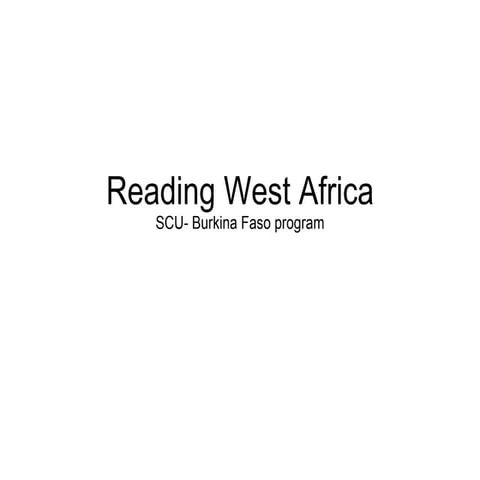 Reading west africa presentation | PPT | Education