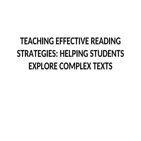 Reading Workshop to teach effective reading strategies .ppt