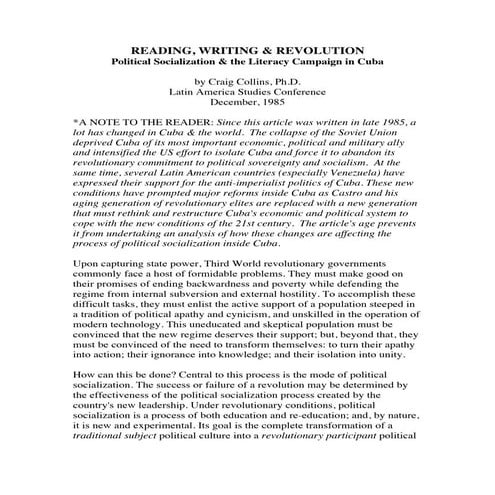 Reading, Writing & Revolution | PDF | Civic affairs | Politics
