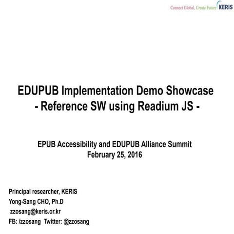 EDUPUB Implementation Demo Showcase - Reference SW using Readium JS | PPTX