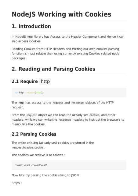 Working with Cookies in NodeJS | PDF Working with Cookies in NodeJS | PDF