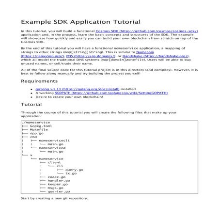 Example Cosmos SDK Application Tutorial | PDF