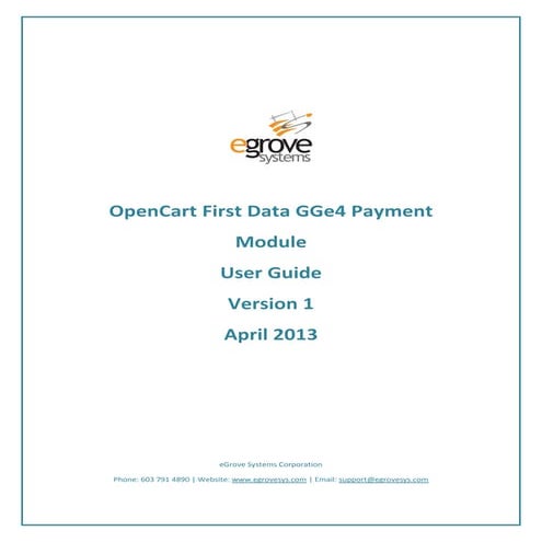 OpenCart Payeezy First Data GGe4 Module | PDF
