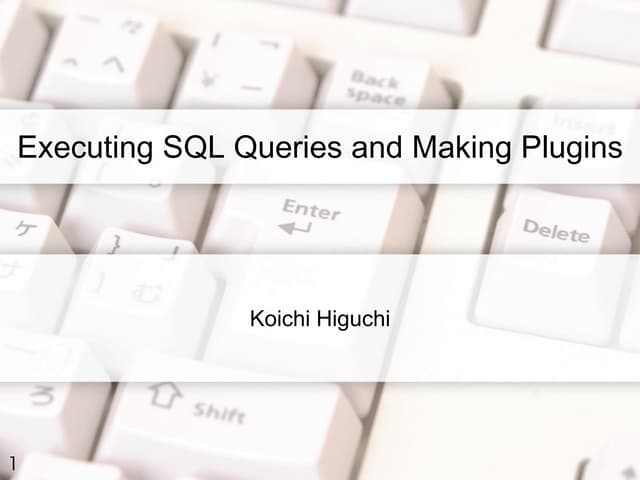Executing SQL Queries and Making Plugins | PPT Executing SQL Queries and Making Plugins | PPT