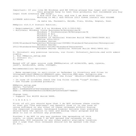 Read me km spico install | TXT