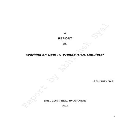 Opal-RT_Working_Report_abhishek_syal | PDF