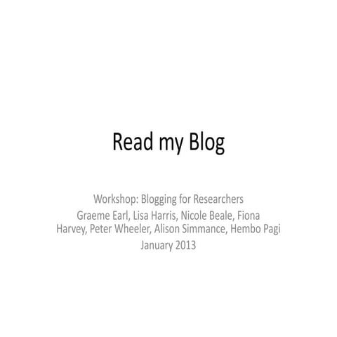 Read my blog | PPT