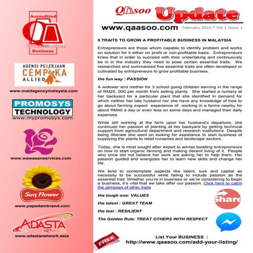 Read & Share : Qaasoo Update SME Business Newsletter | PDF