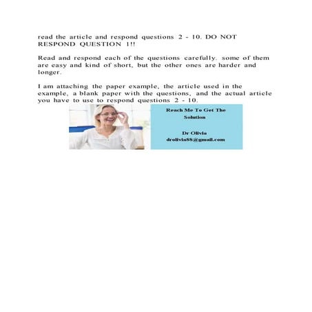 read the article and respond questions 2 - 10. DO NOT RESPOND QUESTI | PDF