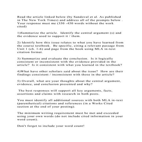 Read the article linked below (by Sandoval et al. As published in Th.docx