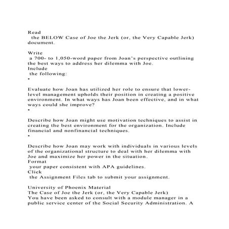 The Case of Joe the Jerk1The Case of Joe the Jerk (or,.docx