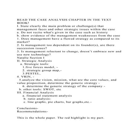 READ THE CASE ANALYSIS CHAPTER IN THE TEXT BOOK!I. State clearly.docx