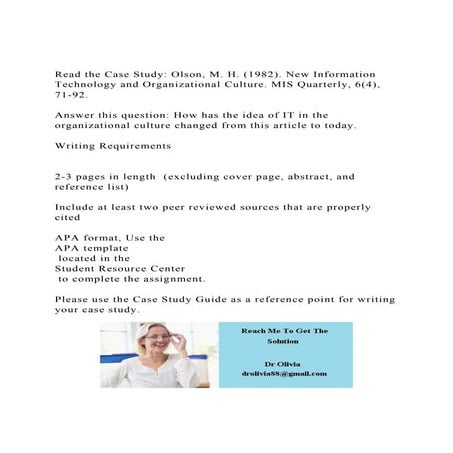 Read the Case Study Olson, M. H. (1982). New Information Techno.docx