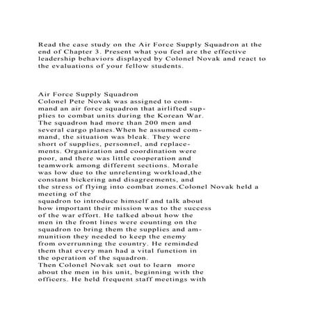 Read the case study on the Air Force Supply Squadron at the end of.docx