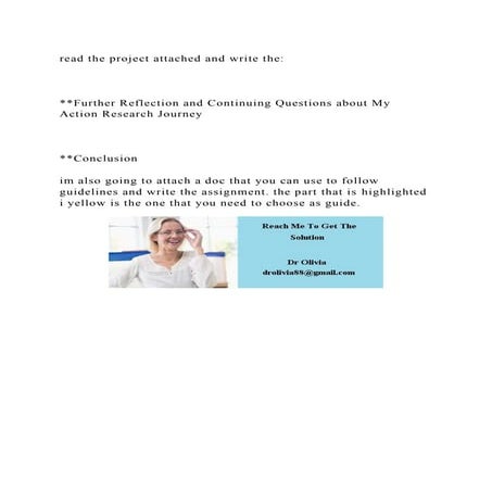 read the project attached and write theFurther Reflection.docx