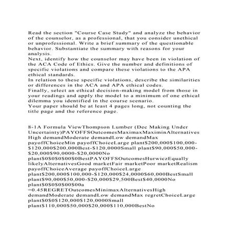 Read the section Course Case Study and analyze the behavior of t.docx