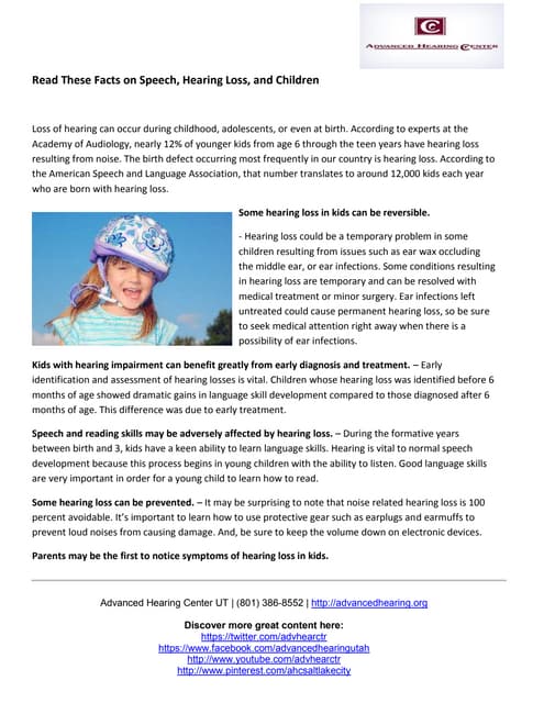 Hearing loss children | PDF
