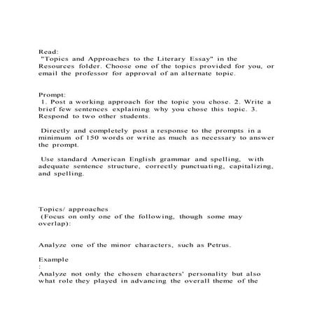 Read Topics and Approaches to the Literary Essay in the Res | PDF