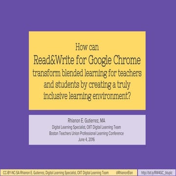 How can Read&Write for Google Chrome transform blended learning? | PPT