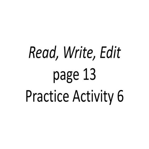Read, write, edit chapter 1 | PPT