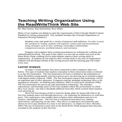 Read Write Think | PDF