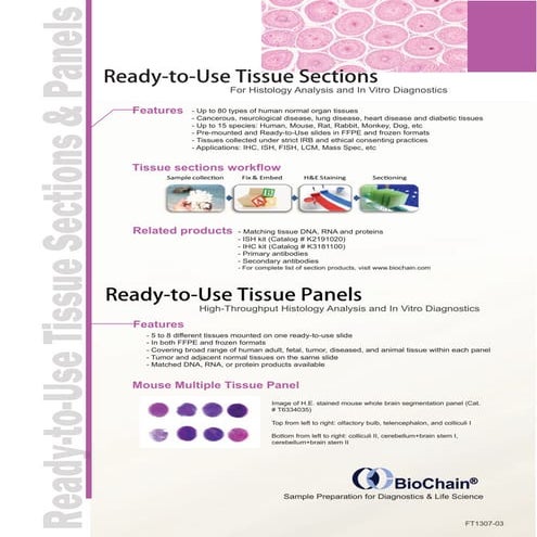 Biochain Ready to-use Tissue Sections and Panels | PDF