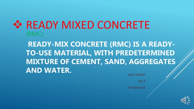 Ready mix concrete | PPT