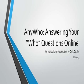 Ready Reference Presentation on AnyWho | PPT