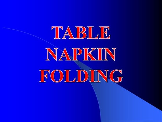 Fnb standard of table set up | PPT