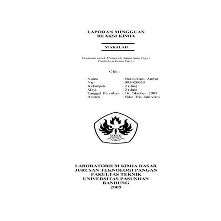 Laporan praktikum kesetimbangan kimia | DOCX