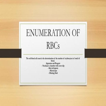 ENUMERATION OF RBCS | PPTX