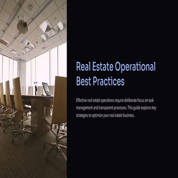 A Guide to Real Estate Operational Best Practices | PDF
