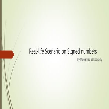 Real-life Scenario on Signed numbers.pptx | Science