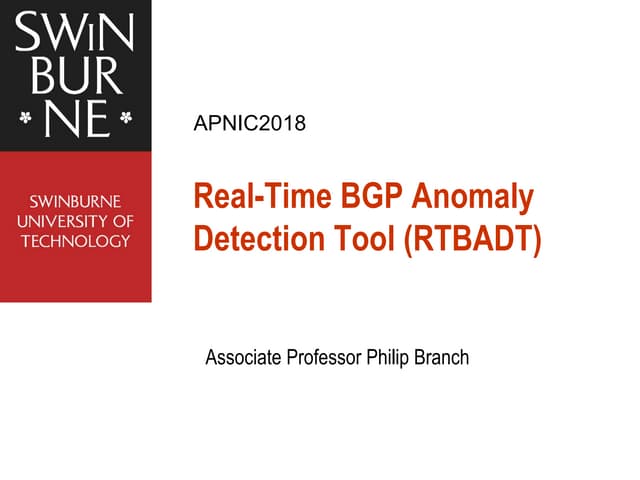 Rbadt An Rqa Based Bgp Anomaly Detection Tool Ppt