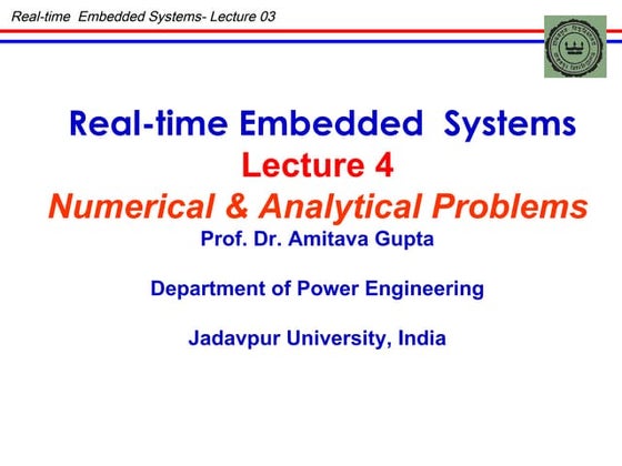 Real time-embedded-system-lec-03 | PPT