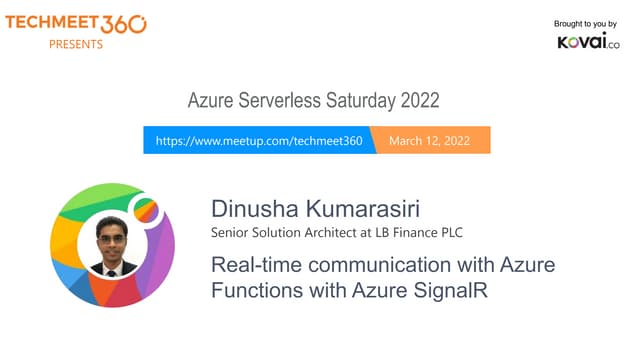 Real Time Communication With Azure Functions With Azure Signalr Ppt
