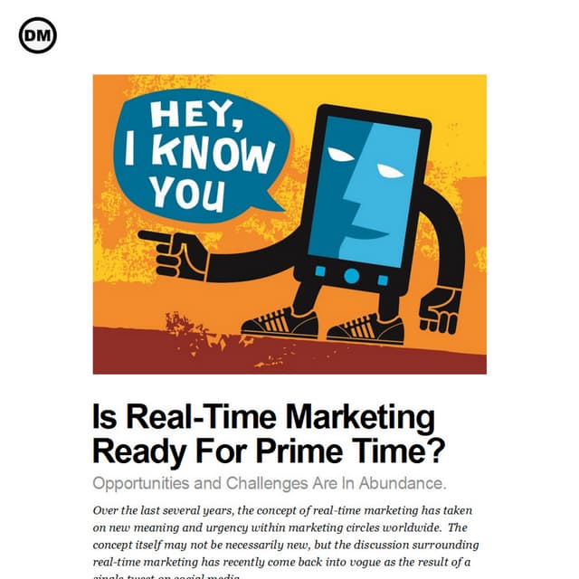 Is Real-Time Marketing Ready for Prime Time? | PDF