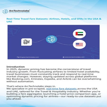 Real-Time Travel Fare Datasets: Airlines, Hotels & OTAs | PPTX