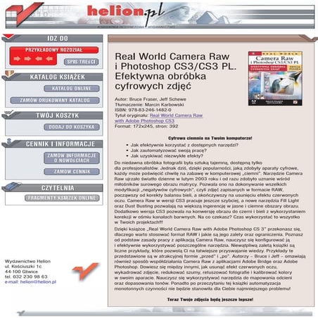 Real World Camera Raw i Photoshop CS3/CS3 PL. Efektywna obróbka cyfrowych zdjęć | PDF