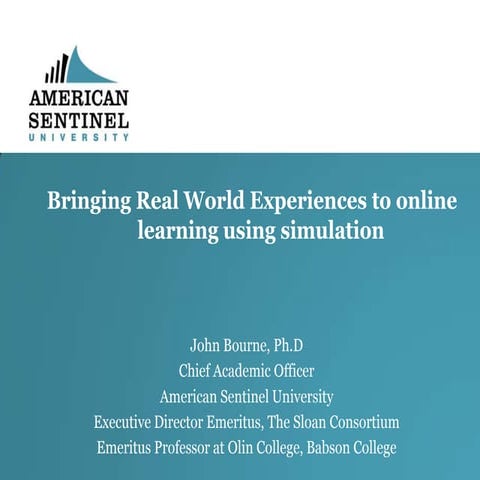 Real world-experiences paper given in Orlando Sloan-C conference 2013 | PPT