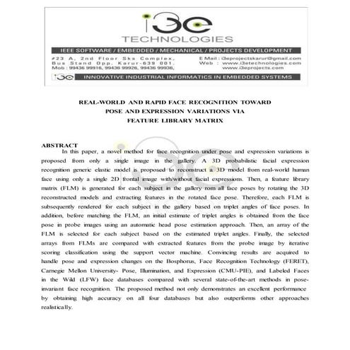 Real World And Rapid Face Recognition Toward Pose And Expression Variations Via Feature Library