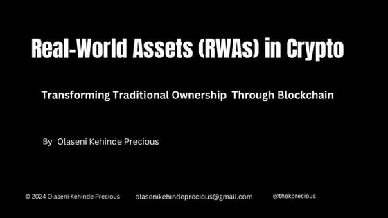 Exploring a Real World Asset Tokenization | PPT