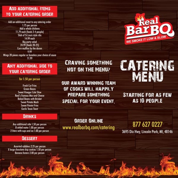 Shack Catering Menu