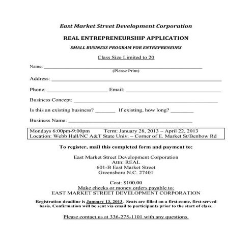 Real class application_-_spring_2013 | PDF