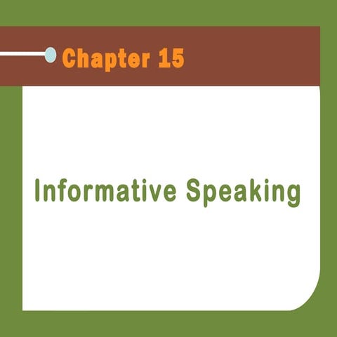 Organizing and delivering an informative speech | PPTX
