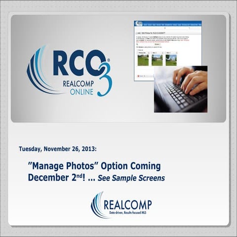 Realcomp's new manage photos option | PPT